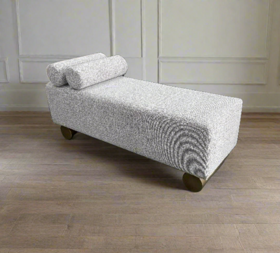 Milly Modern Gray Bench with Tube Pillow – Statements by J