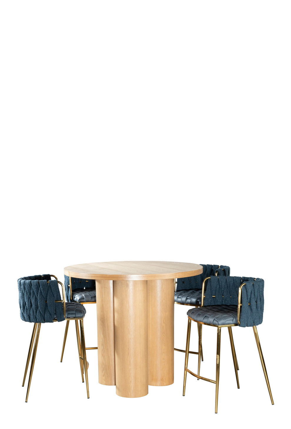 Balmain Counter Height Dining Table Set with Blue Chairs – Statements by J